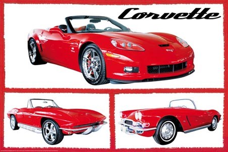The Evolution of The Corvette, Fabulous Corvettes Poster - Buy Online